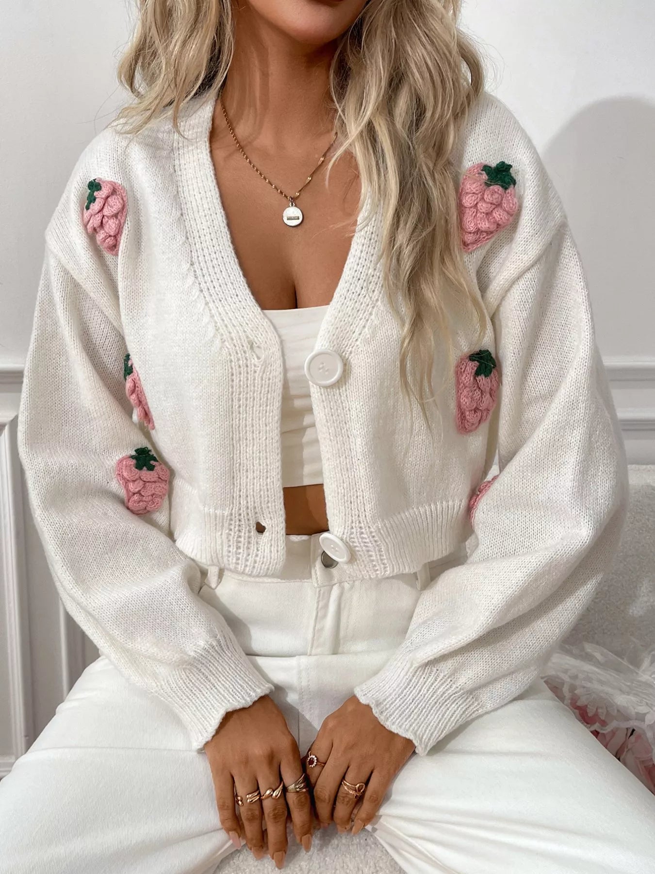 Strawberry Cropped Button-Up Cardigan | 3 Colors – pinupgirlclothing.com