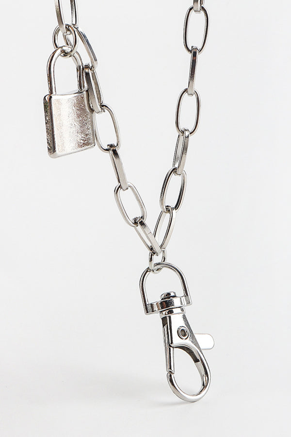 Double Layer Iron Chain Belt with Lock Charm | Pinup Girl Clothing ...