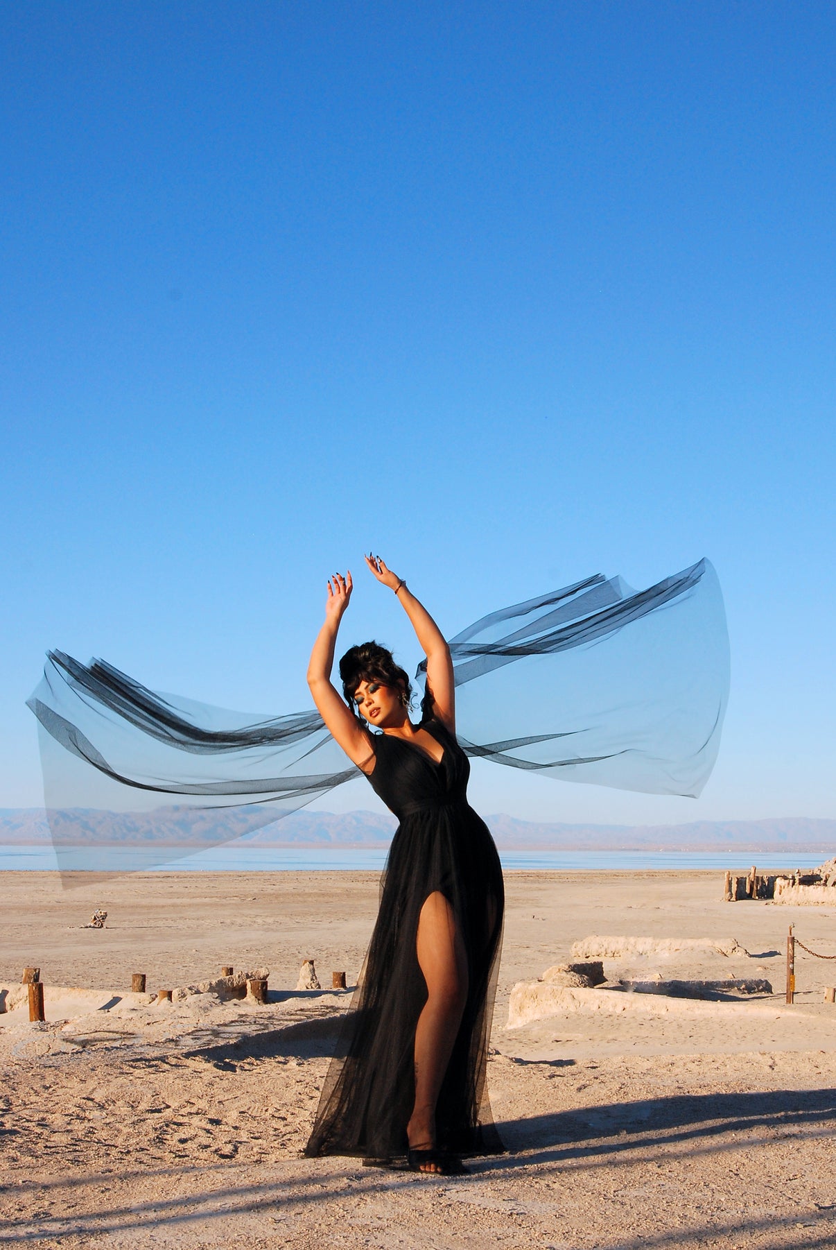 Pinup Girl Clothing | Gothic Glamour Bombshell Gown in Black with Floor ...